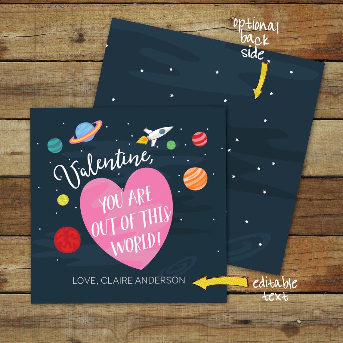 Outer Space Valentines for Girls You Are Out of This World - Etsy