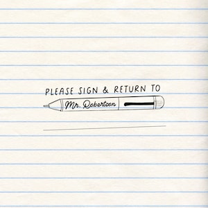 Custom 'please Sign and Return To' Teacher Stamp - Modern Teacher Stamp ...