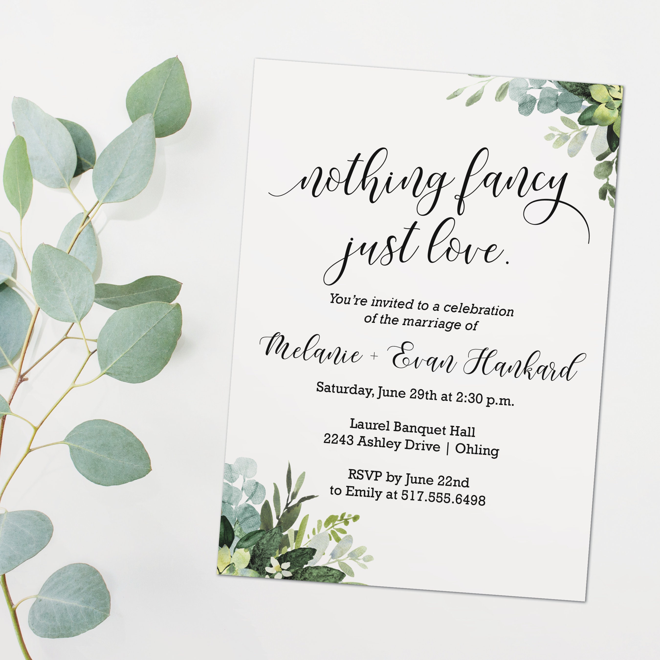Simple outdoor Wedding Invitation Nothing fancy just love | Etsy