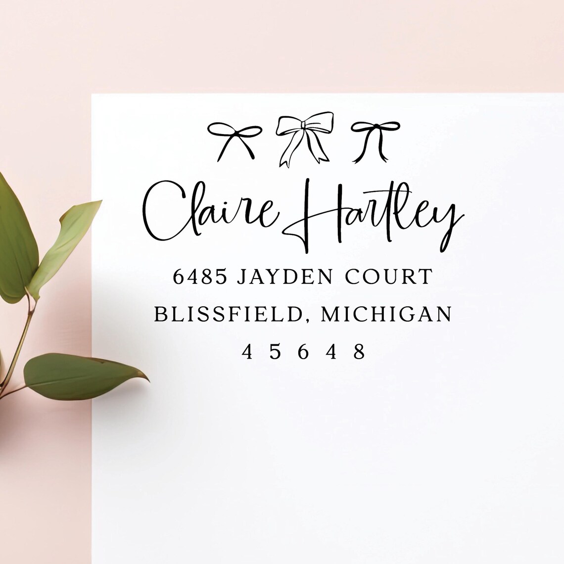 Cute Bow Return Address Stamp | Preppy Personalized Self Inking or ...