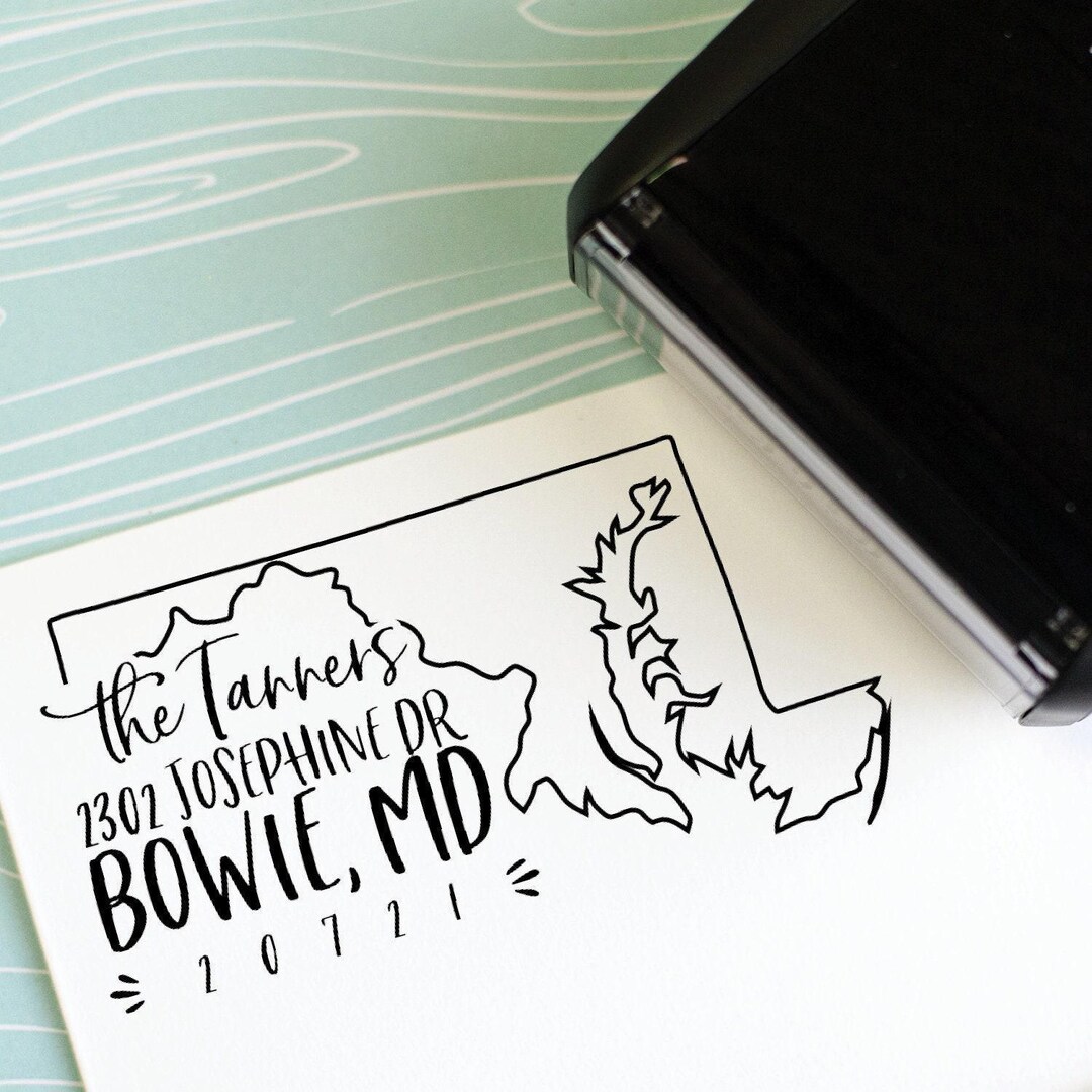 Maryland Stamp - Maryland Self Inking Return Address Stamp - Custom ...