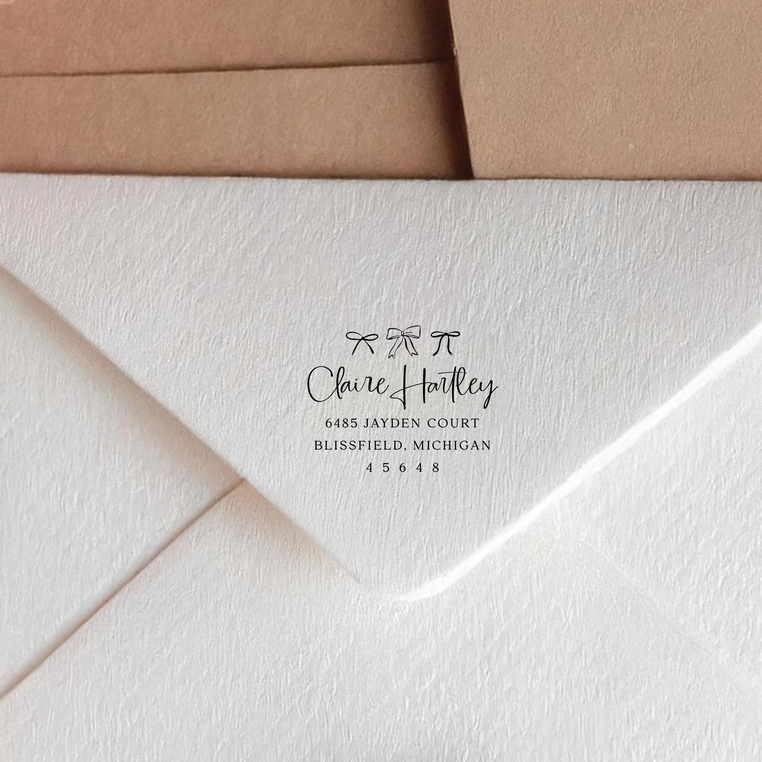 Cute Bow Return Address Stamp | Preppy Personalized Self Inking or ...