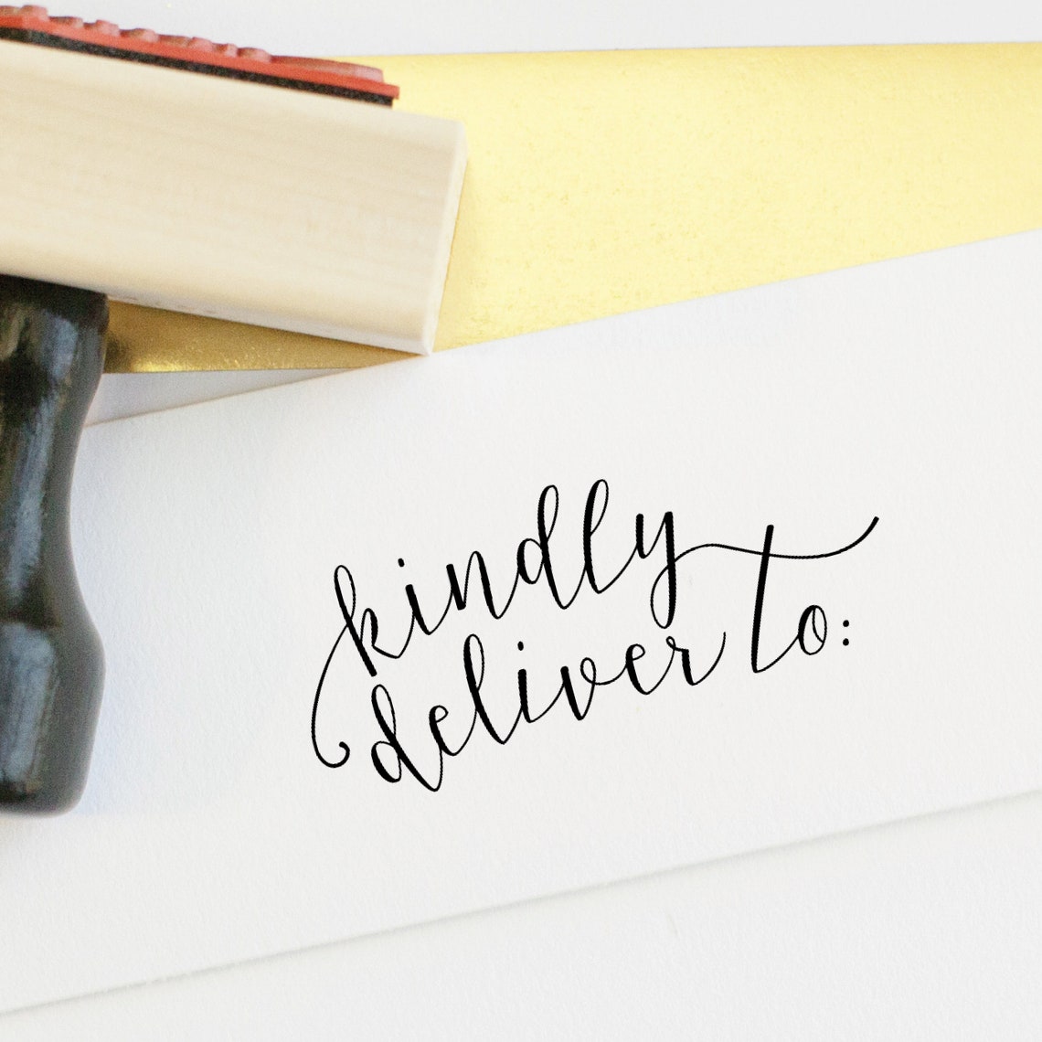 Kindly Deliver To Stationery Stamp for outgoing mail stamp | Etsy