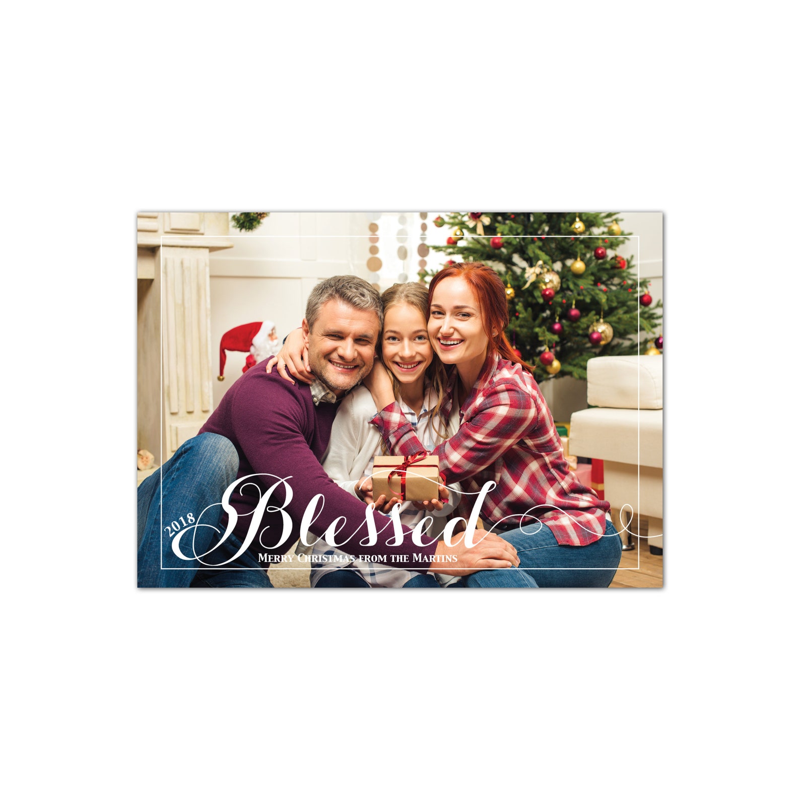 Blessed Christmas Card, Holiday Photo Card, Printable Blessed Christmas ...