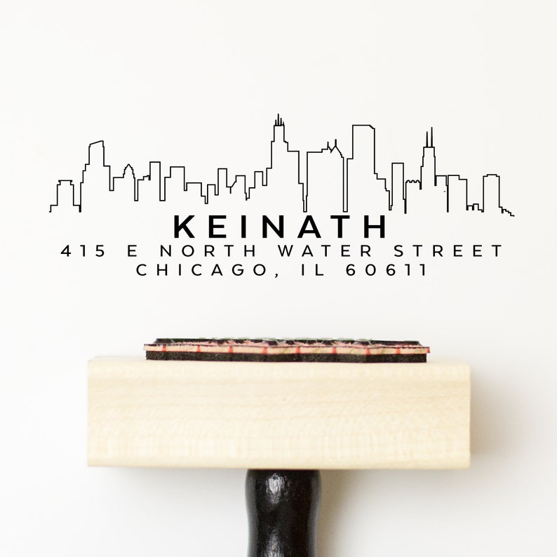 Chicago Skyline Address Stamp Self Inking Return Address | Etsy