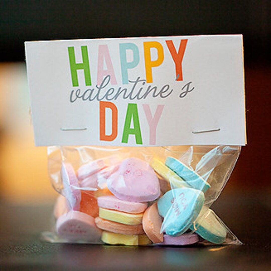 Happy Valentine's Day Treat Bag Topper, Printable Valentine, Editable ...