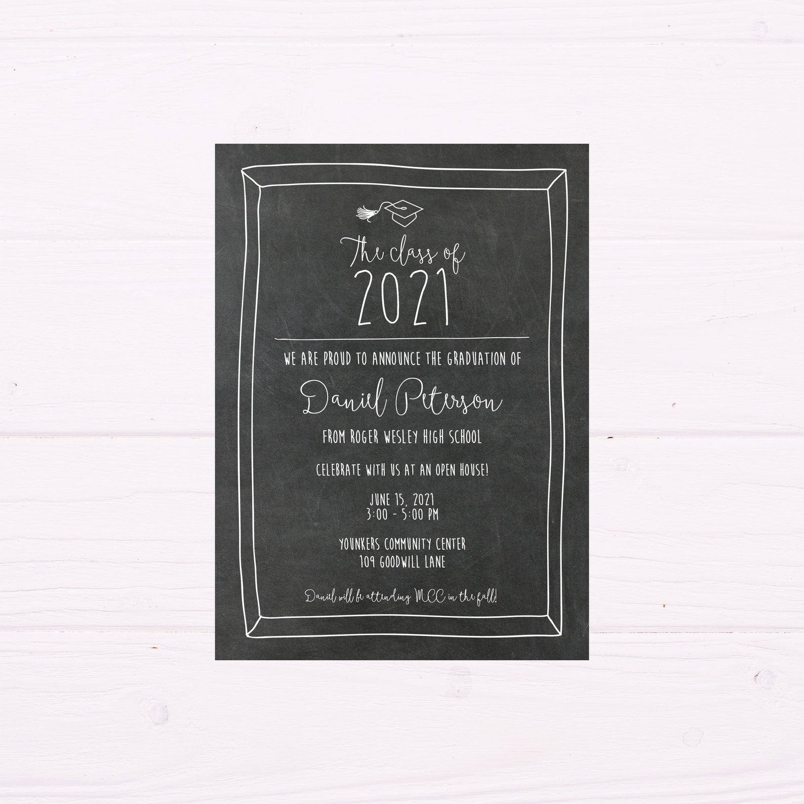 Chalkboard Graduation Party Invitation, Chalkboard Writing Printable ...