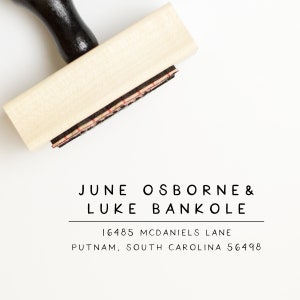 Custom Return Address Stamp for Two Last Names in Self-inking or Wood ...