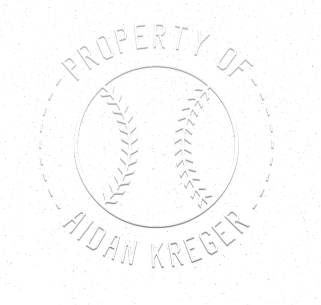 Personalized Book Embosser, Simple Baseball Embosser, Baseball ...
