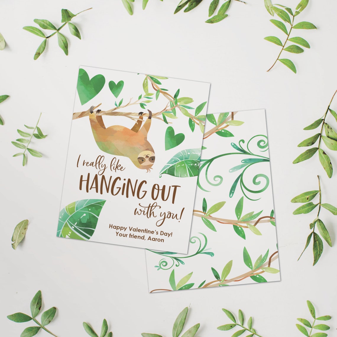 Sloth Valentine's Day Card - Printable Sloth Valentine - I Like Hanging ...
