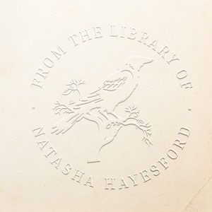 Personalized Book Embosser, Raven Stamp: Vintage-inspired Crow ...