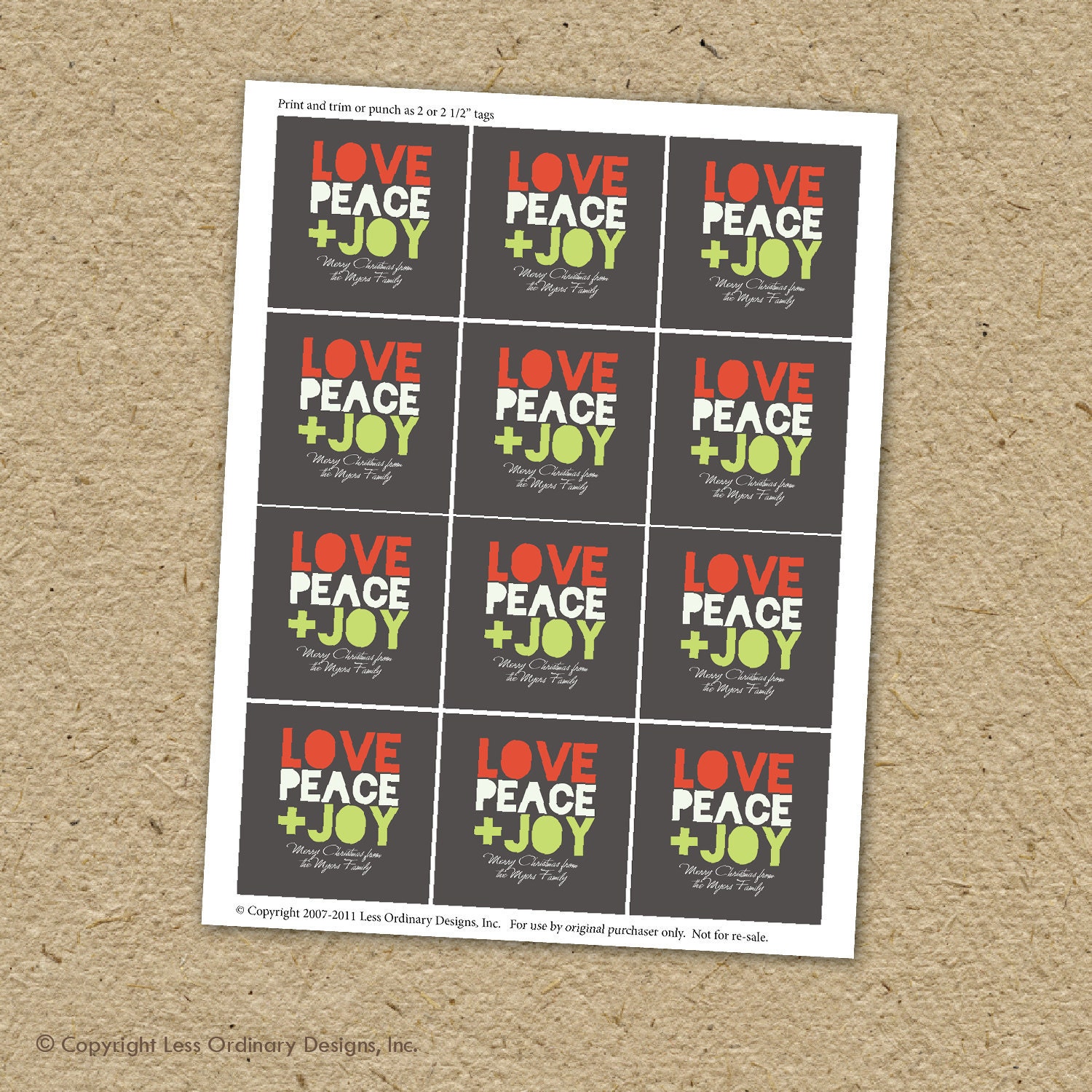 Printable Gift Tags Personalized Christmas Gift Tags Custom | Etsy