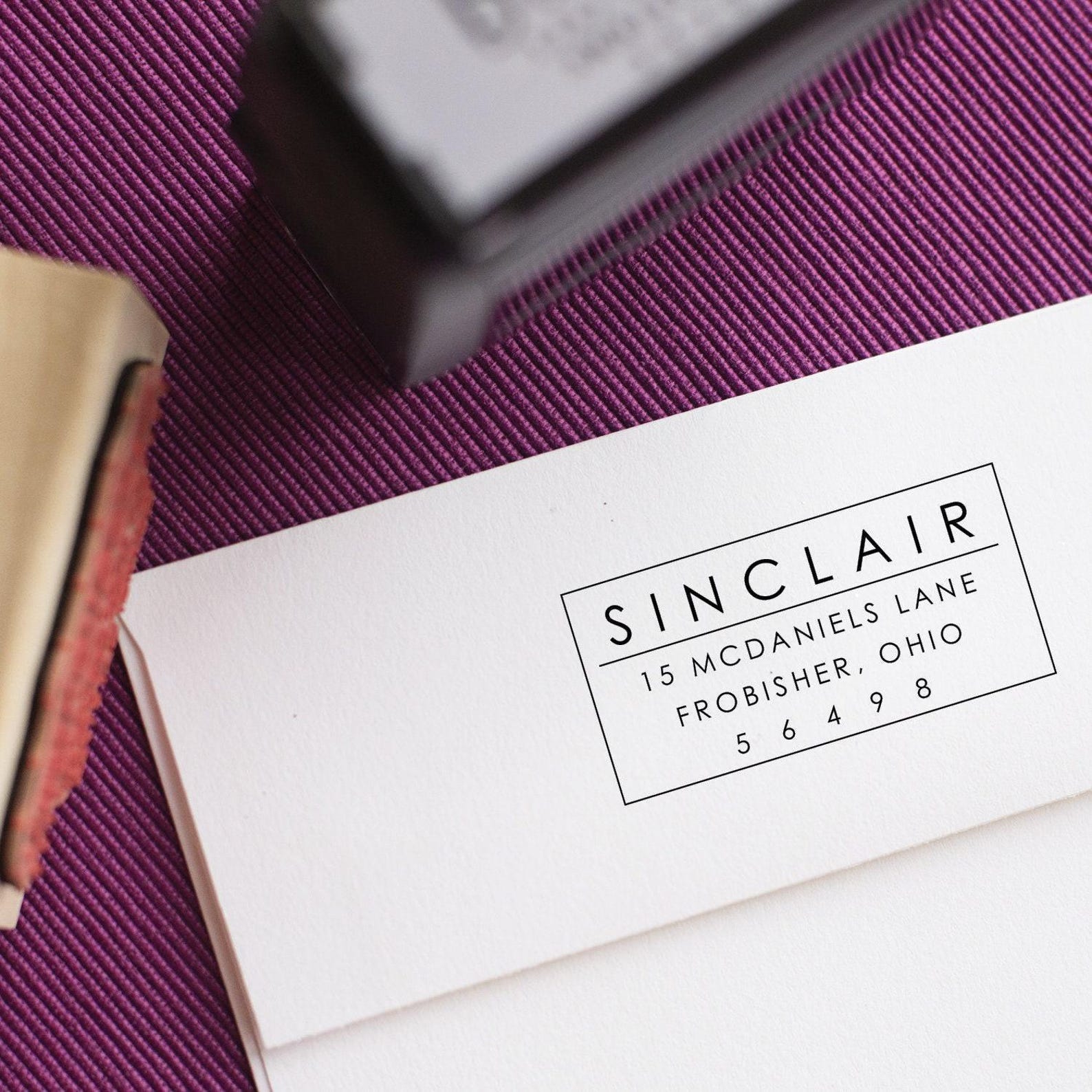 Modern Address Stamp - Self Inking Return Address Stamp - Rubber Stamp ...