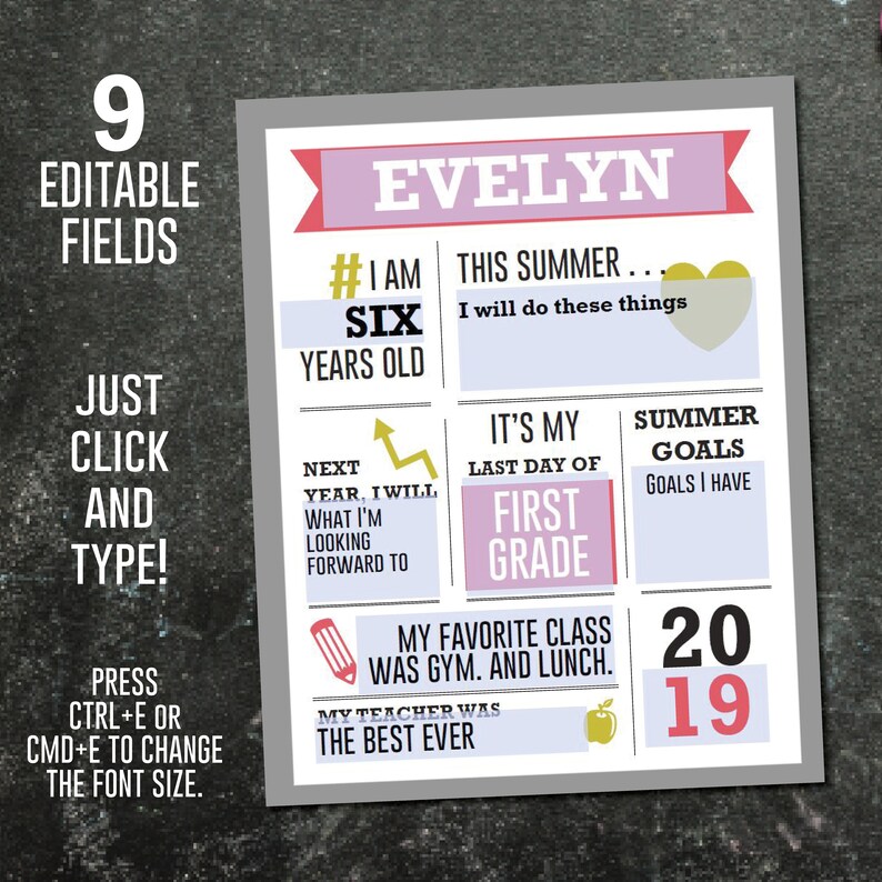 End of School Sign Reusable Last Day of School Printable | Etsy