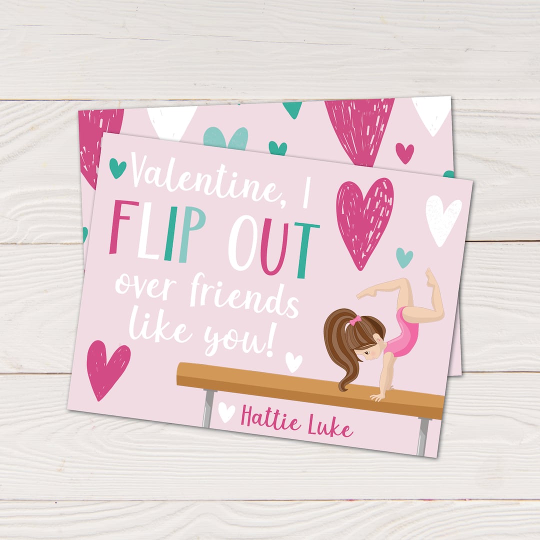 Gymnastics Valentine's Day Card - I Flip Out Over Friends Like You ...