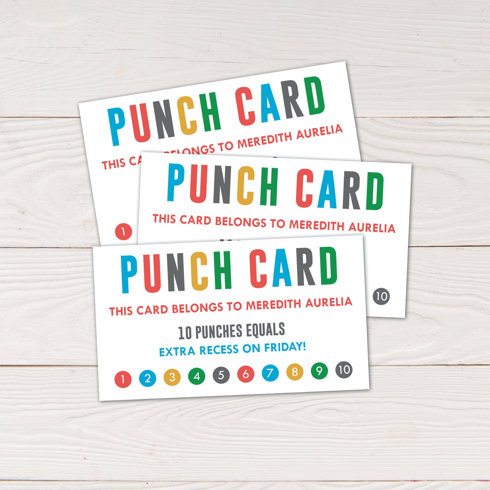 Printable Punch Cards Incentive Cards for Students and - Etsy Canada
