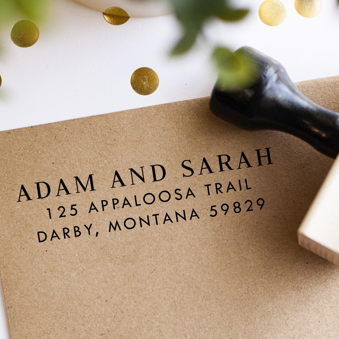 Modern Return Address Stamp, Minimalist Wedding Stamp, Save the Date ...