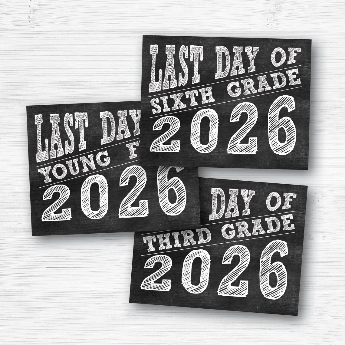First Day of School Signs for 2025 - Chalkboard Style Printable Signs ...