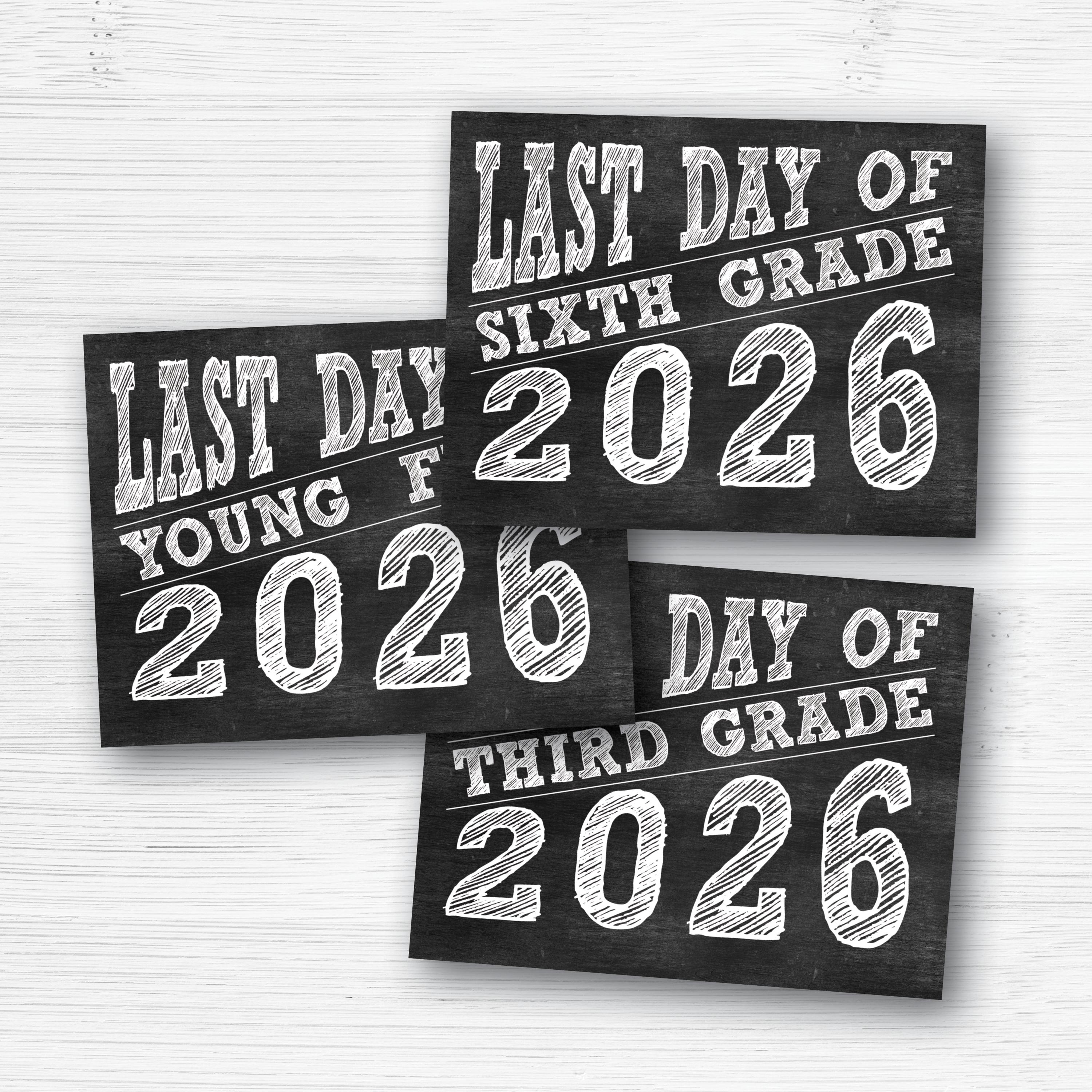 First Day of School Signs for 2025 - Chalkboard Style Printable Signs ...