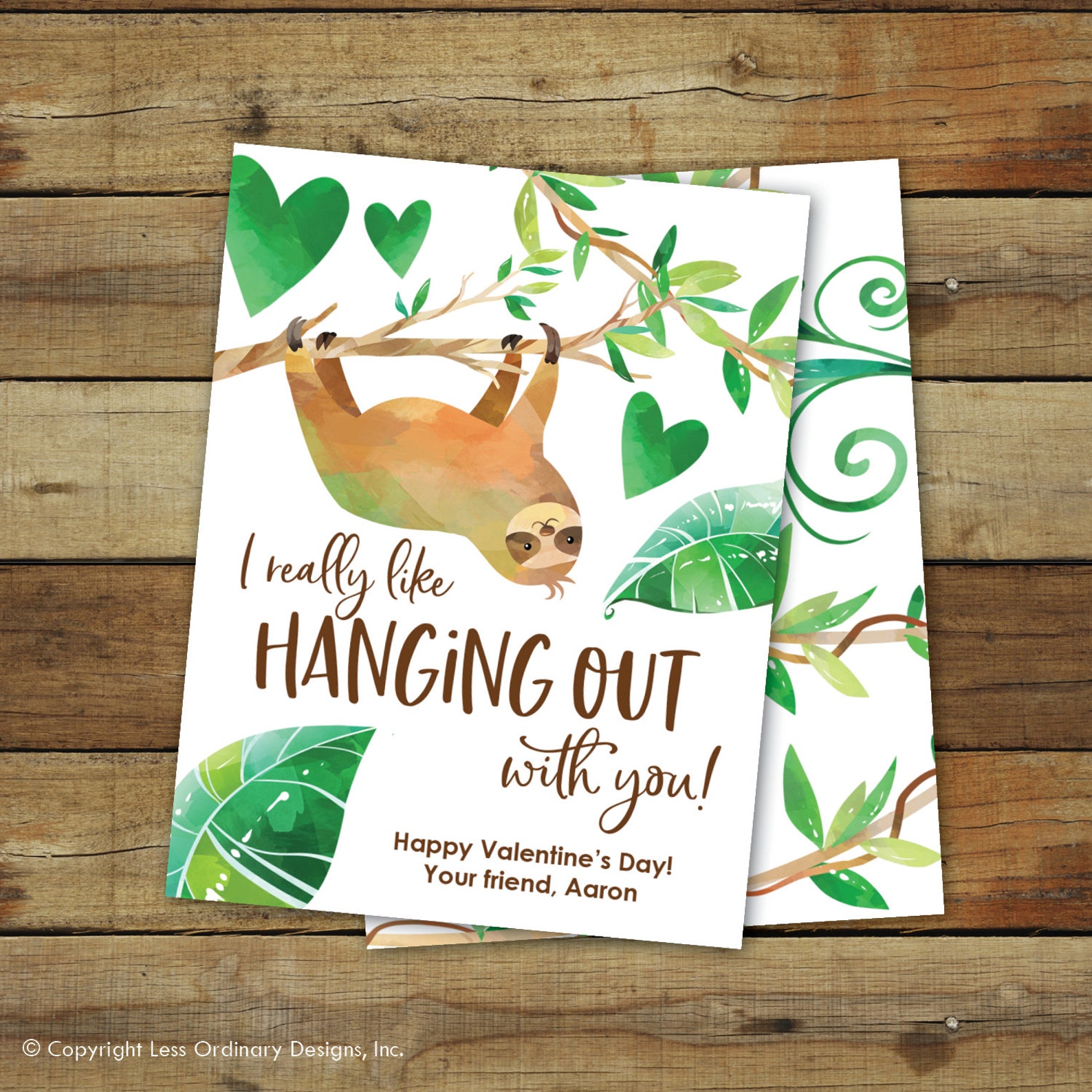 Sloth Valentine's Day Card Printable Sloth Valentine I - Etsy