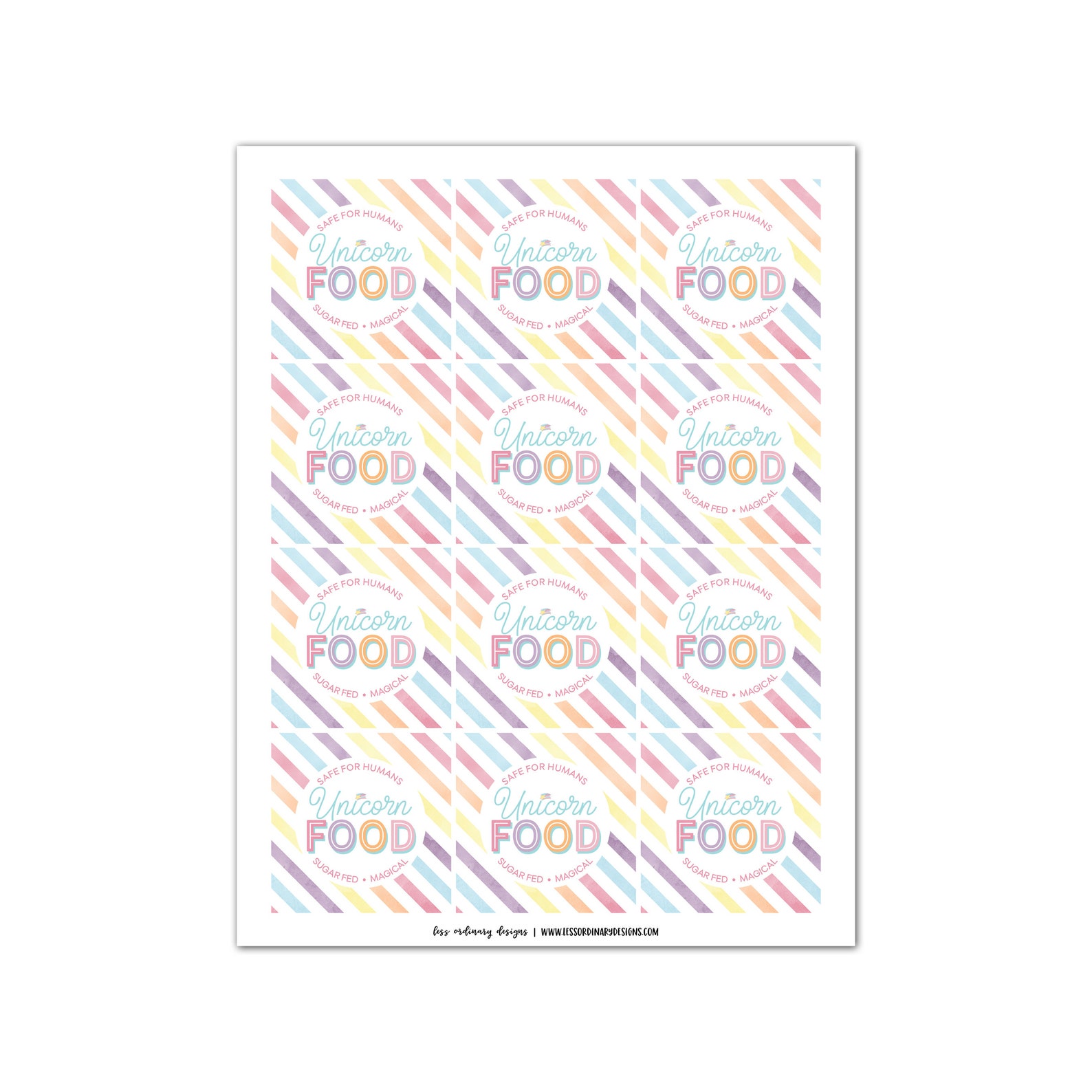 Unicorn Food Tags Birthday Party Favor Tags Unicorn Party - Etsy
