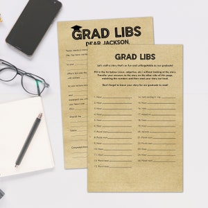 Customizable Graduation Mad Libs for High School & College - Printable ...