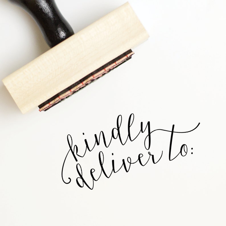 Kindly Deliver to Stationery Stamp for Outgoing Mail Stamp - Etsy
