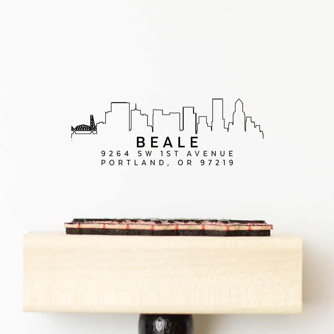 Portland Skyline Address Stamp: Personalized Oregon Return Address - Etsy