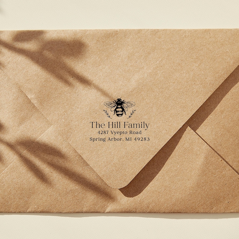 Bee Address Stamp - Honey Bee Personalized Gift Self-inking Stamp ...