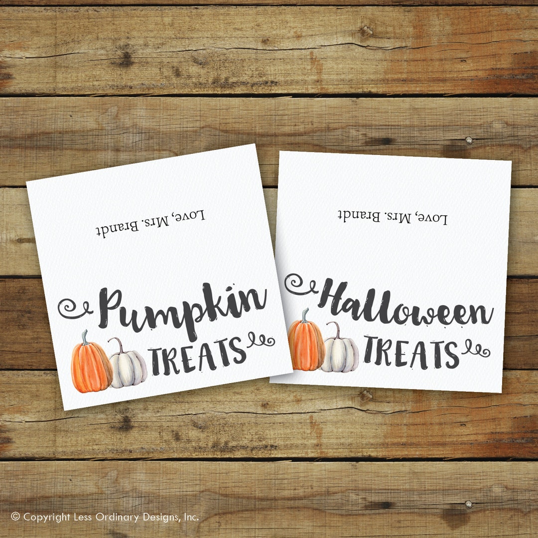 Pumpkin Treat Bag Toppers for Halloween Party or Fall Party Tags ...
