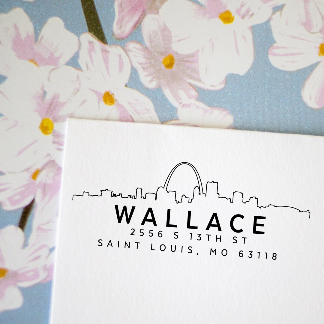 Custom St. Louis Address Stamp - Personalized Self Inking or Wood Block ...