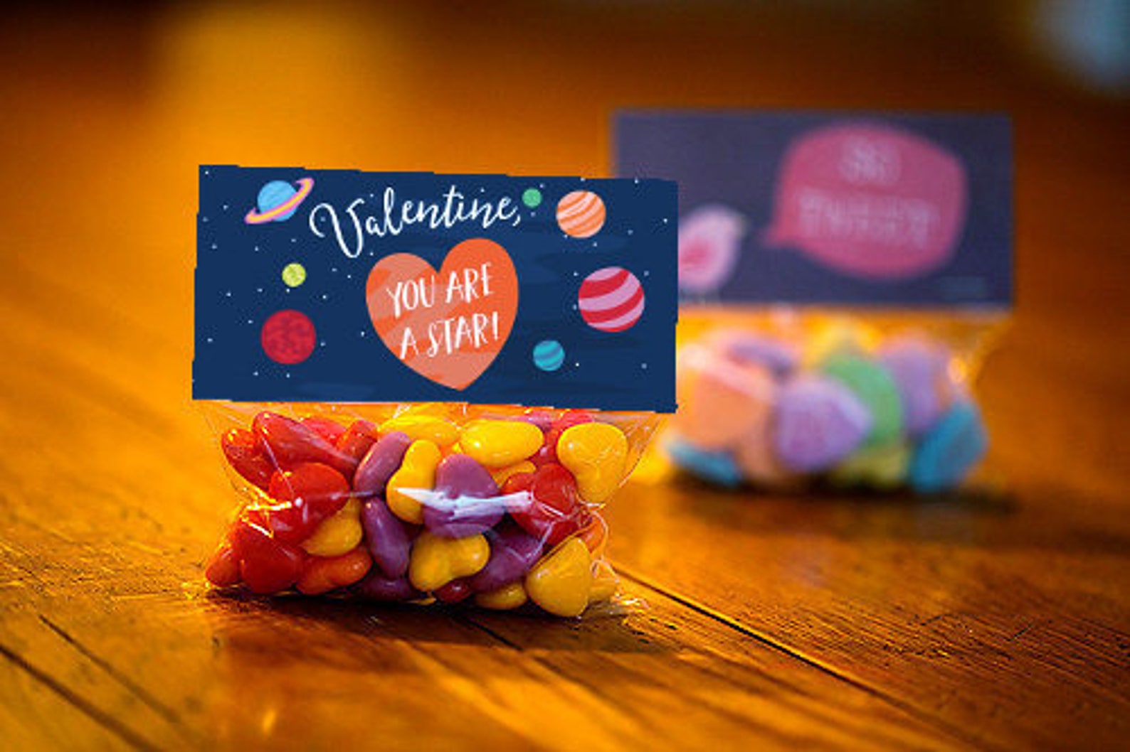Outer Space Valentine's Day Treat Bag Topper, Astronaut Rocket ...