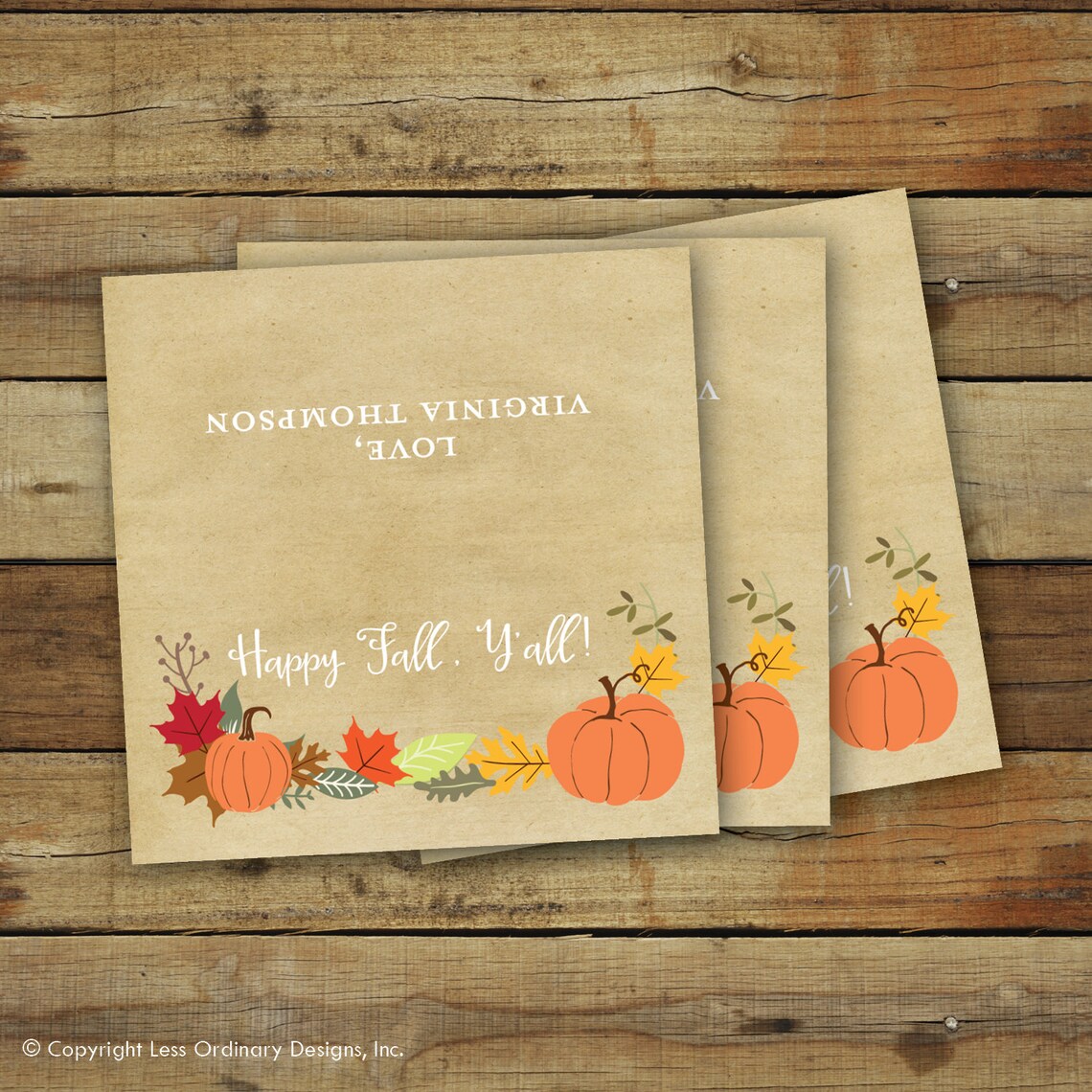 Printable Pumpkin Treat Bag Toppers With Fall Leaves, Editable Text for ...