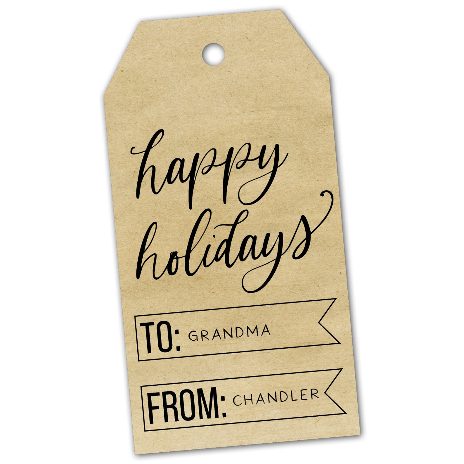 Simple Happy Holidays Gift Tag Printable Christmas Gift Tag - Etsy