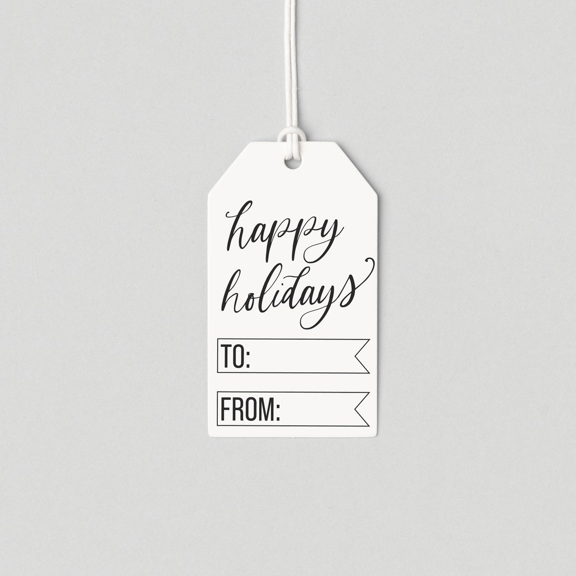 Simple Happy Holidays Gift Tag Printable Christmas Gift Tag - Etsy