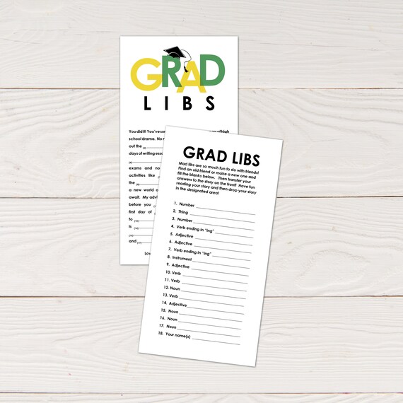 Graduation Mad Libs Printable