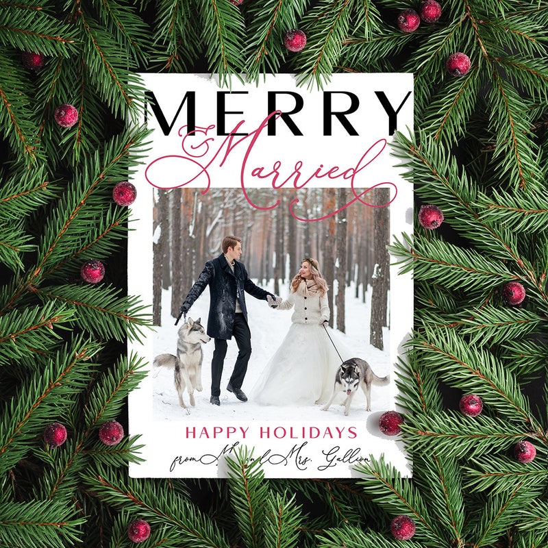 Wedding Merry Christmas Cards - Etsy