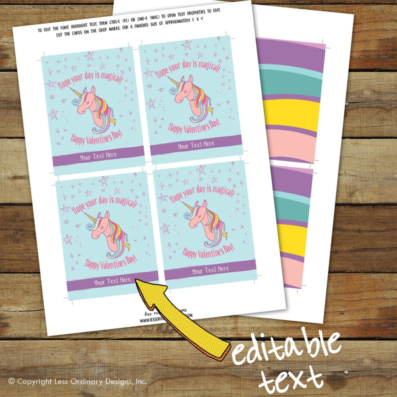Unicorn Valentine's Day Card Printable Unicorn Valentine - Etsy
