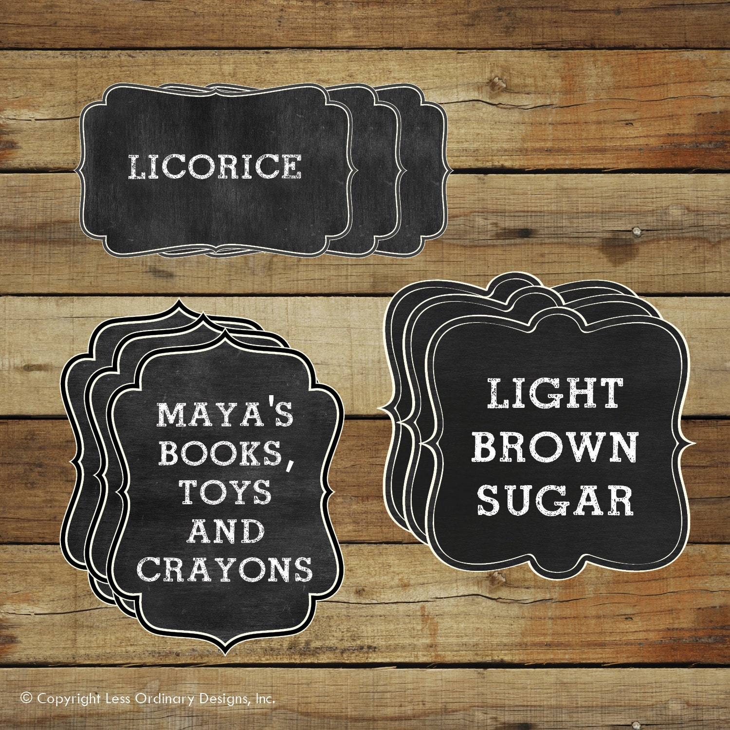 Printable Chalkboard Tags, Customized, Printable Tag Pdf, Editable Text ...