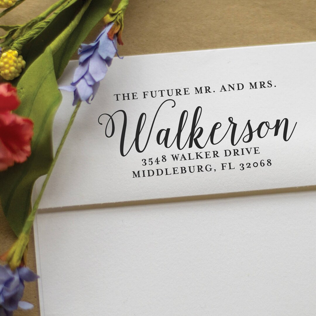 Wedding Address Stamp - Save the Date Calligraphy Address Stamp ...