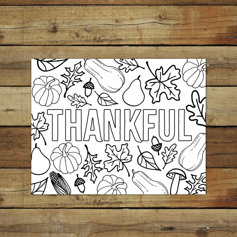 Printable Coloring Placemat, DIY Thanksgiving Dinner Decor, Printable ...