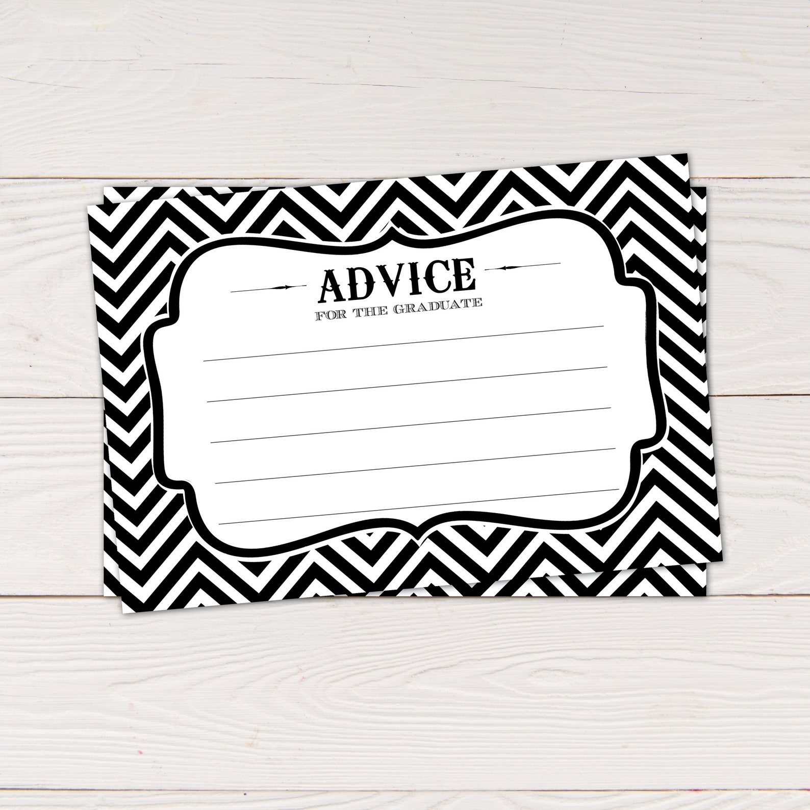 Graduation Printable Advice Cards Instant Download Black and - Etsy