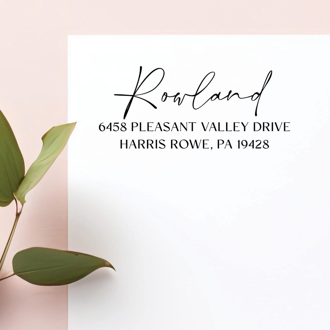 Calligraphy Return Address Stamp: Custom Stamp in Self-inking or Wood ...