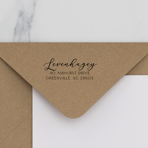 Script Address Stamp Self Inking Return Address Stamp Rubber Stamp ...