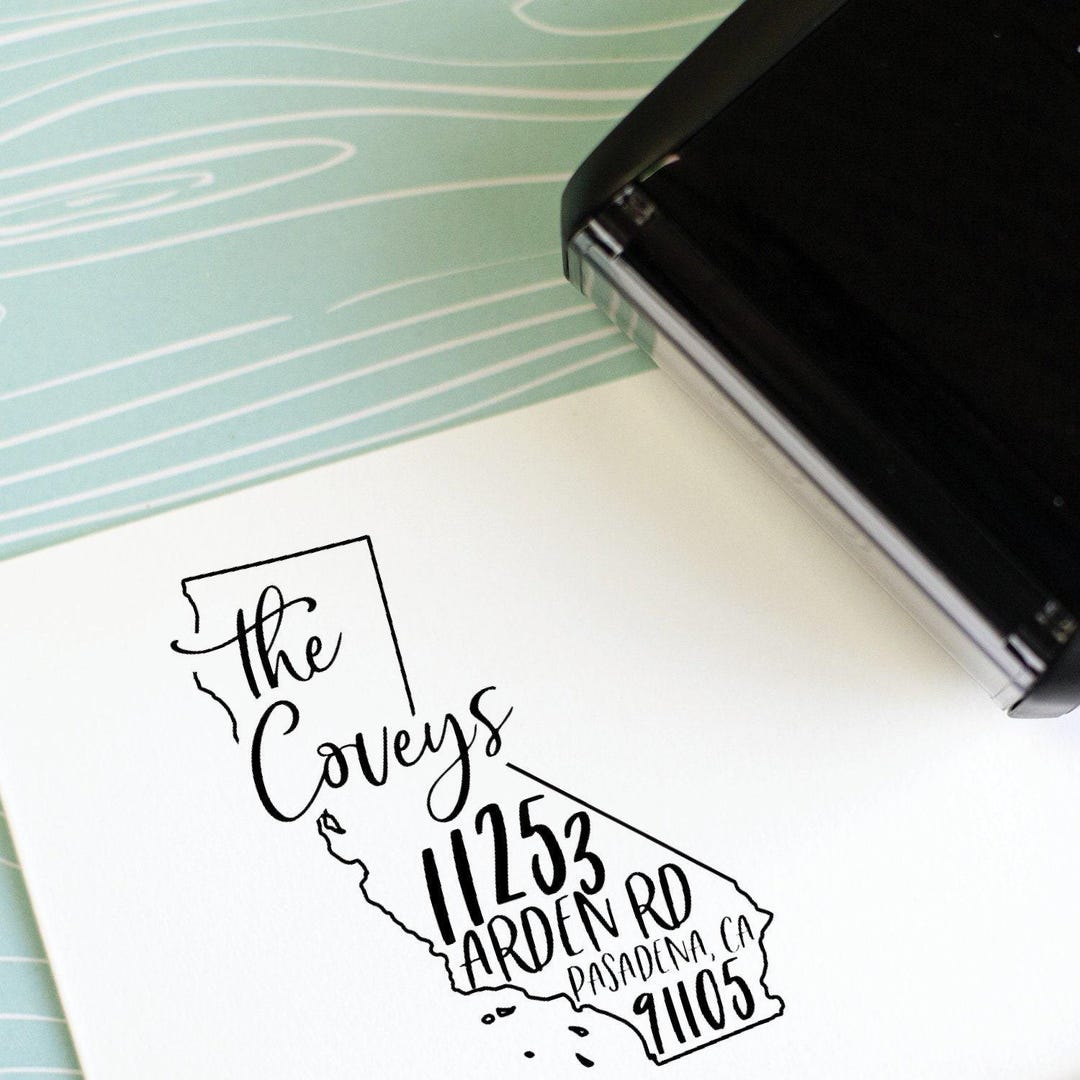 California Address Stamp - Self Inking Return Address Stamp - Custom ...