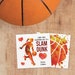 Girl Basketball Valentine's Day Card Slam Dunk Valentine From a Girl ...