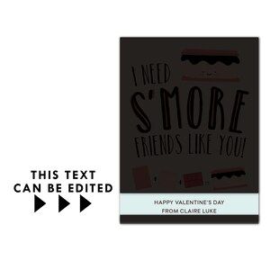 S'mores Valentines, Fun Classroom Valentine Printable, Unique Valentine ...