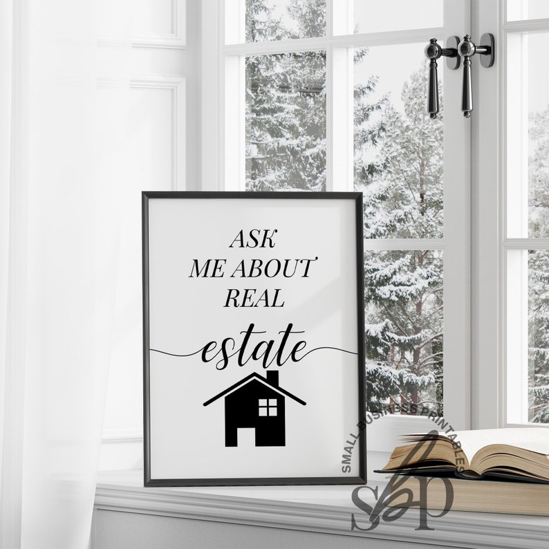 Real Estate Wall Art, Real Estate Signs, Ask Me About Real Estate, Real ...