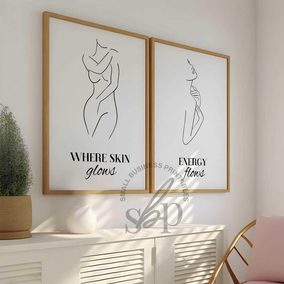 Set of 2 Skincare Art, Esthetician Decor, Dermatologist Art, Skincare ...