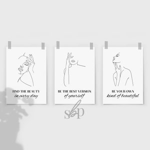 Set of 3 Beauty Quotes, Beauty Room Decor, Beauty Salon Wall Art ...
